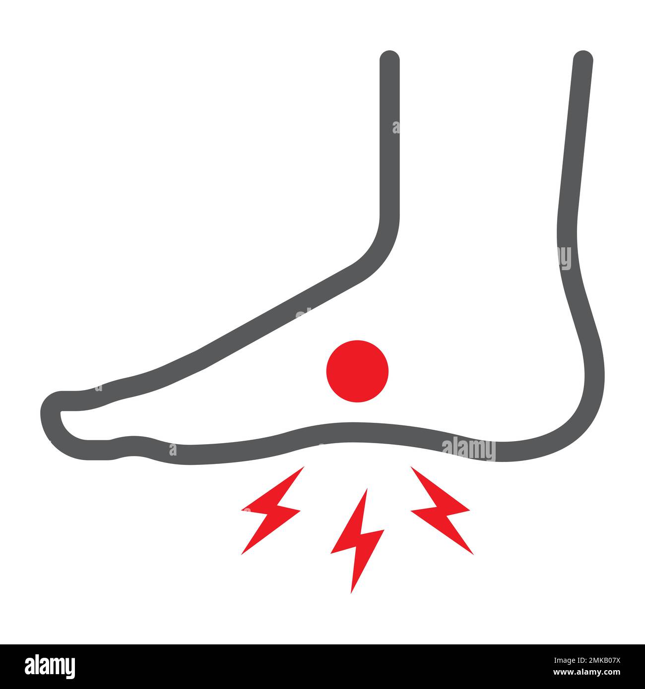 Foot pain line icon, body and painful, feet ache sign, vector graphics ...
