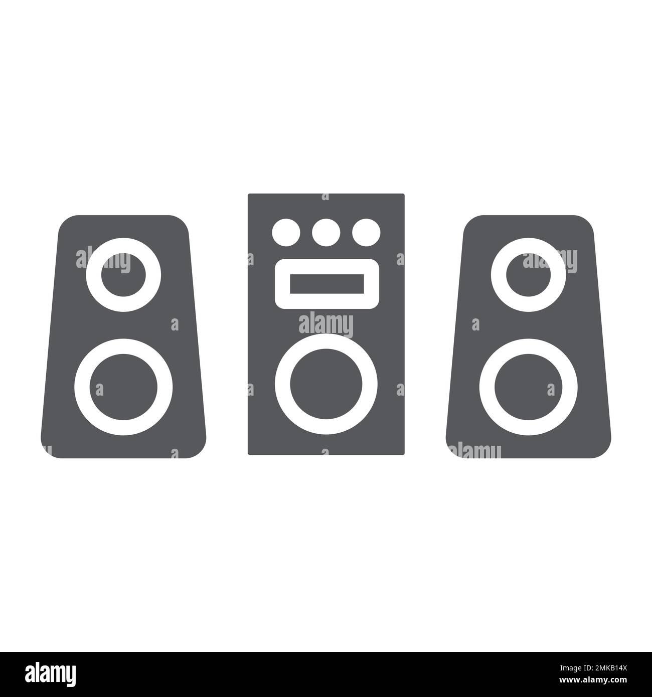 Sound system glyph icon, party and music, stereo system sign, vector ...