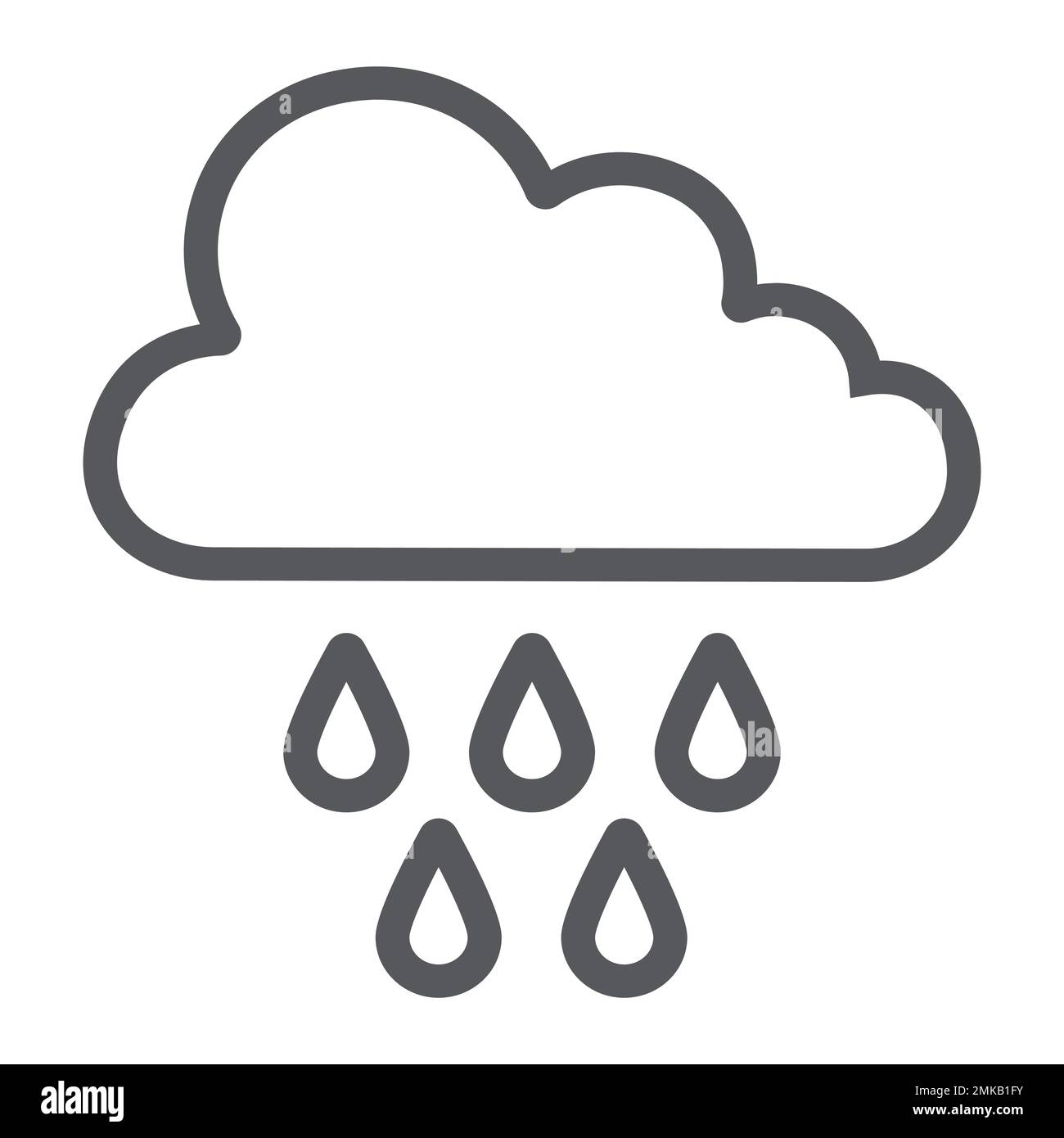 Rain line icon, weather and climate, cloud with rain sign, vector ...
