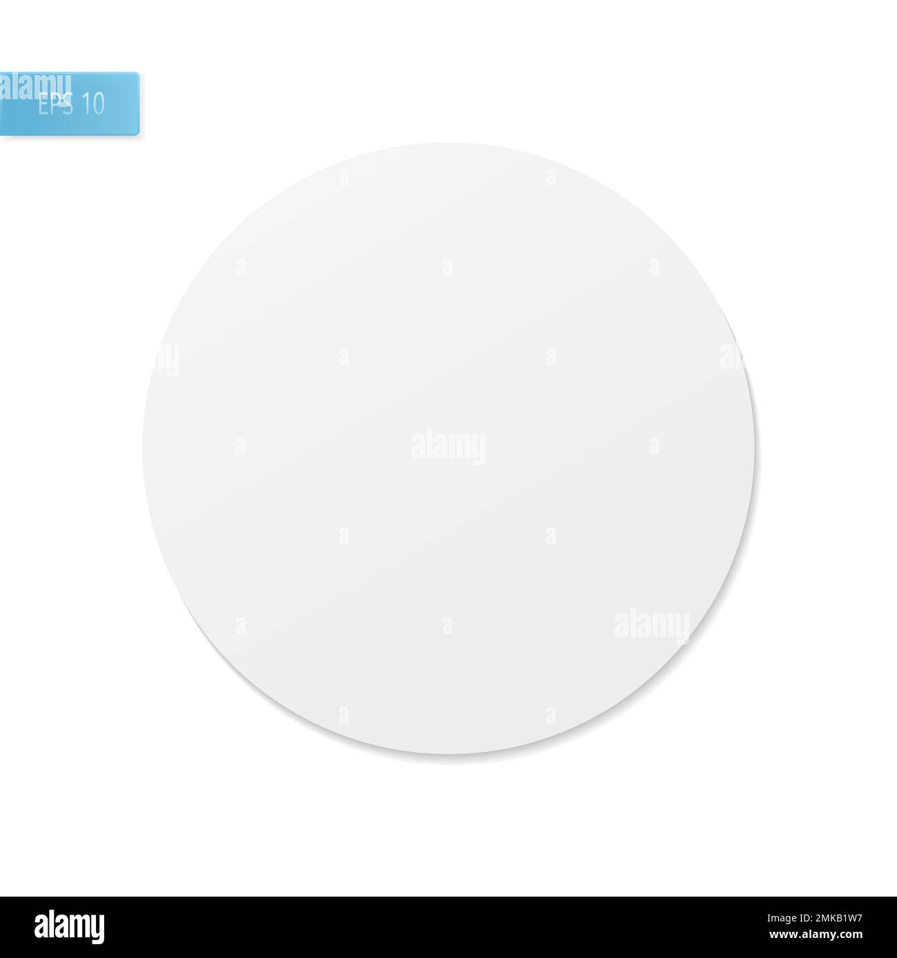 Paper round realistic sticker on a white background. Round sheet for ...