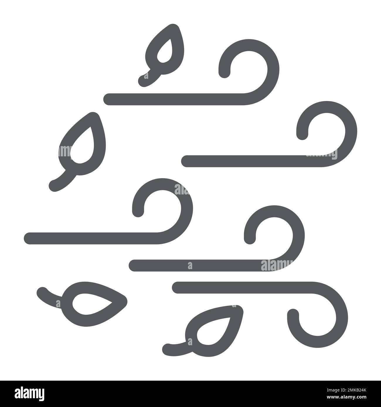 Wind line icon, weather and climate, windy sign, vector graphics, a ...