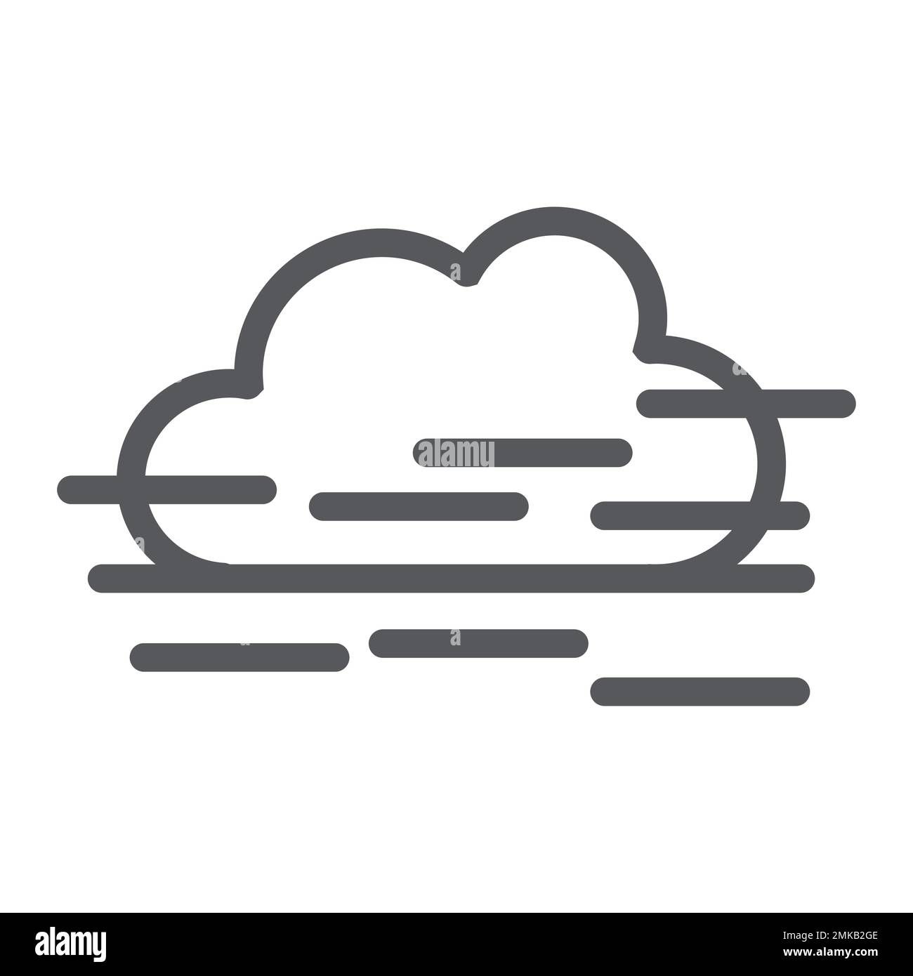 Fog line icon, weather and forecast, humidity sign, vector graphics, a ...