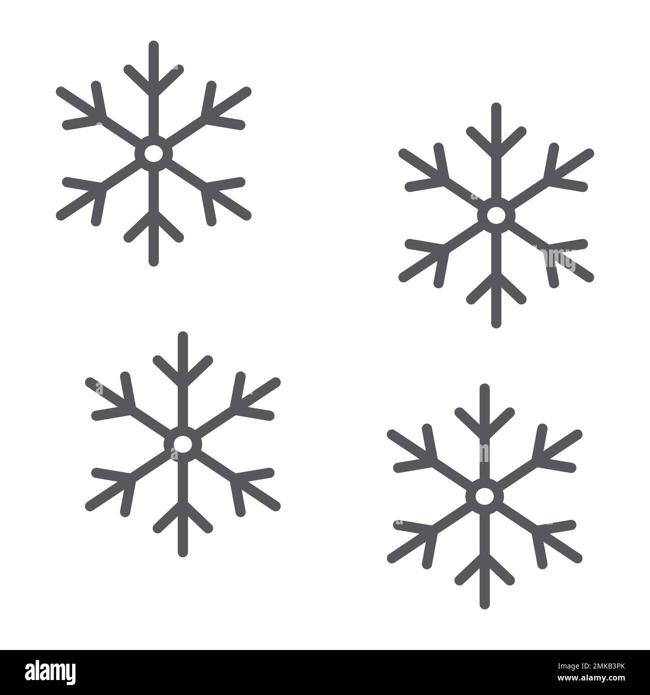 Snowflake thin line icon, winter and forecast, snow sign, vector ...