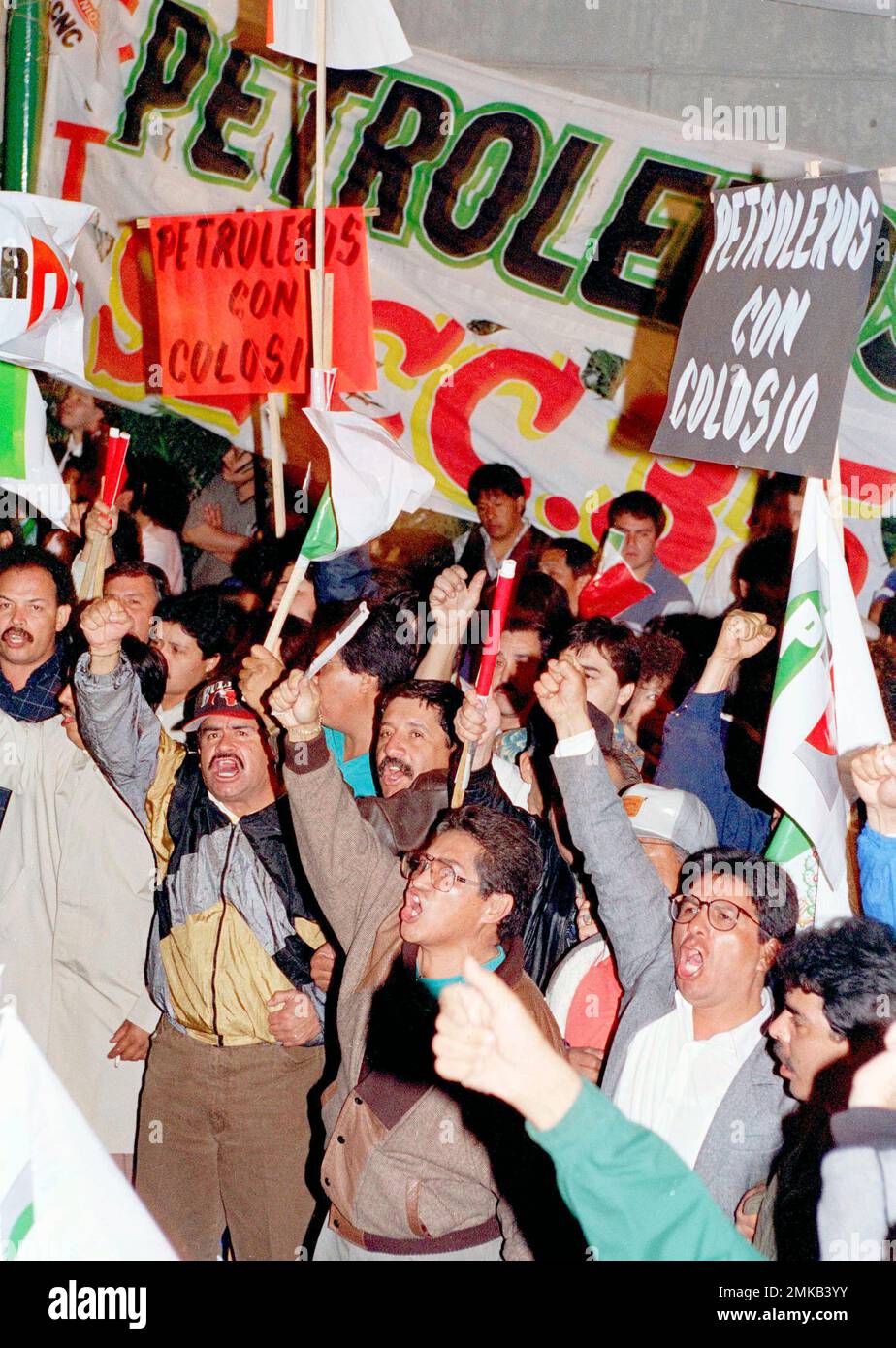 PEMEX Petroleos Mexicanos, Mexican state-owned oil monopoly workers ...
