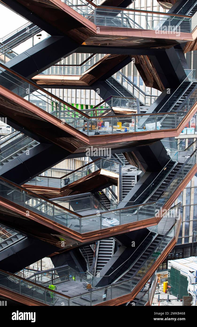 This March 8, 2019 photo shows the stairs of the "Vessel," a 150-foot ...