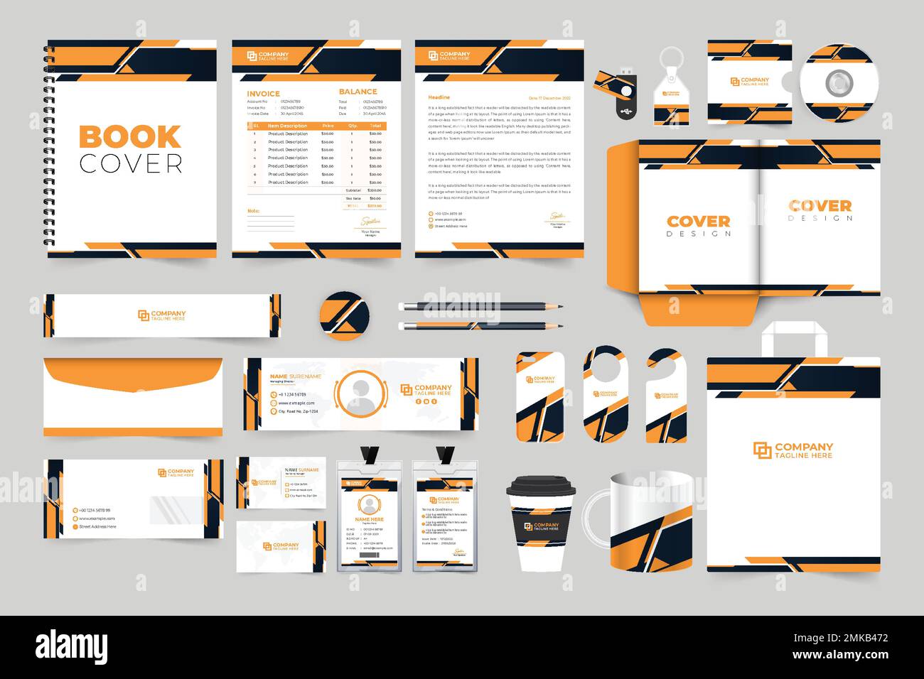 Company promotion stationery design with abstract shapes. Modern ...