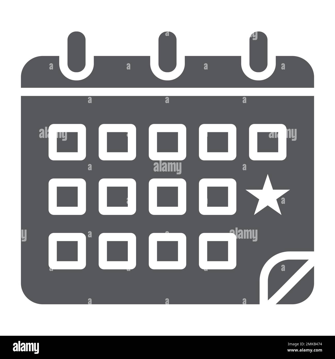 Calendar glyph icon, date and day, reminder sign, vector graphics, a ...
