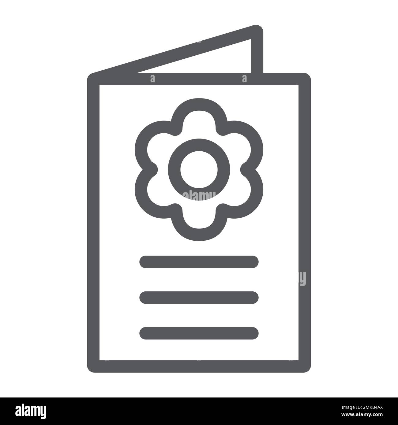 Postcard line icon, card and telegram, greeting card sign, vector ...