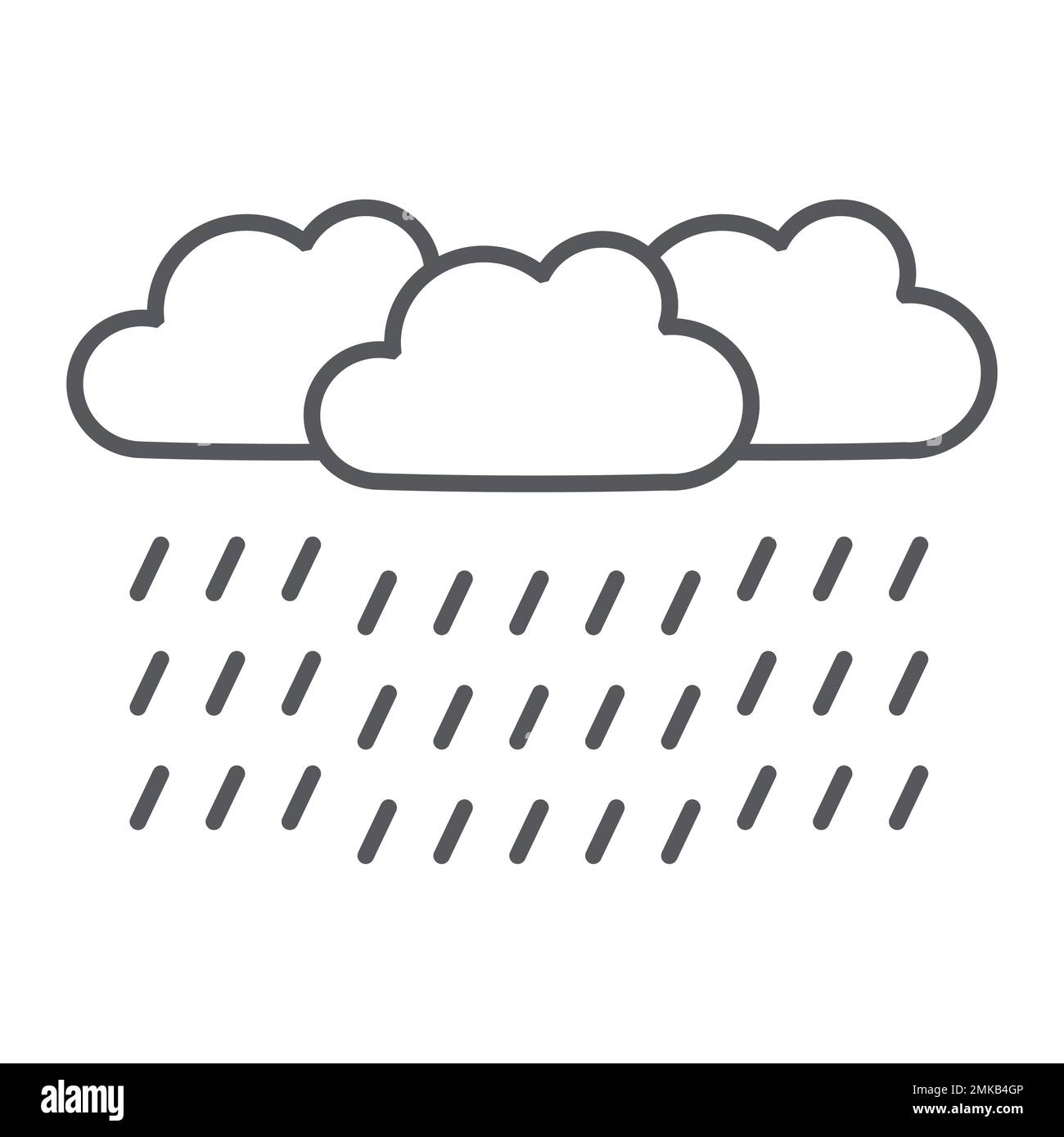 Heavy rain thin line icon, weather and meteorology, raincloud sign ...
