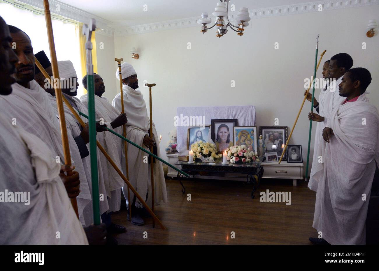 Ethiopian religious leaders pray at the house of crash victim air ...