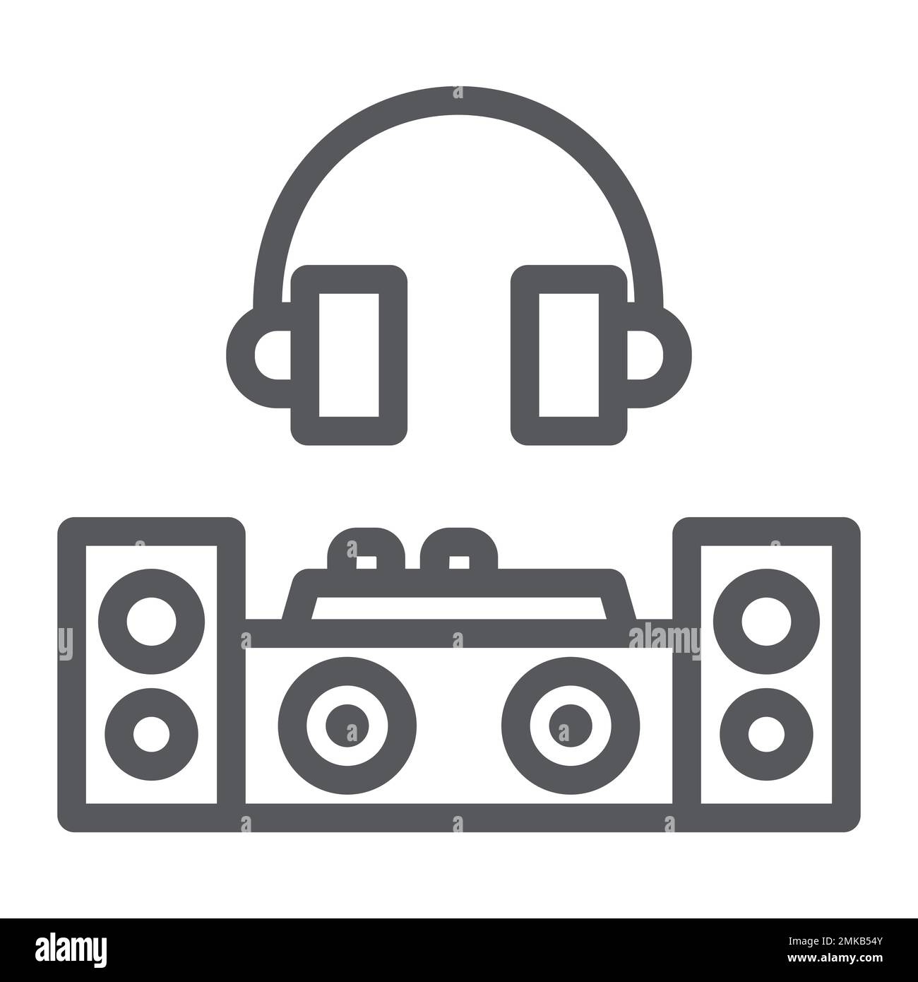 Dj line icon, party and music, dj mixer sign, vector graphics, a linear ...