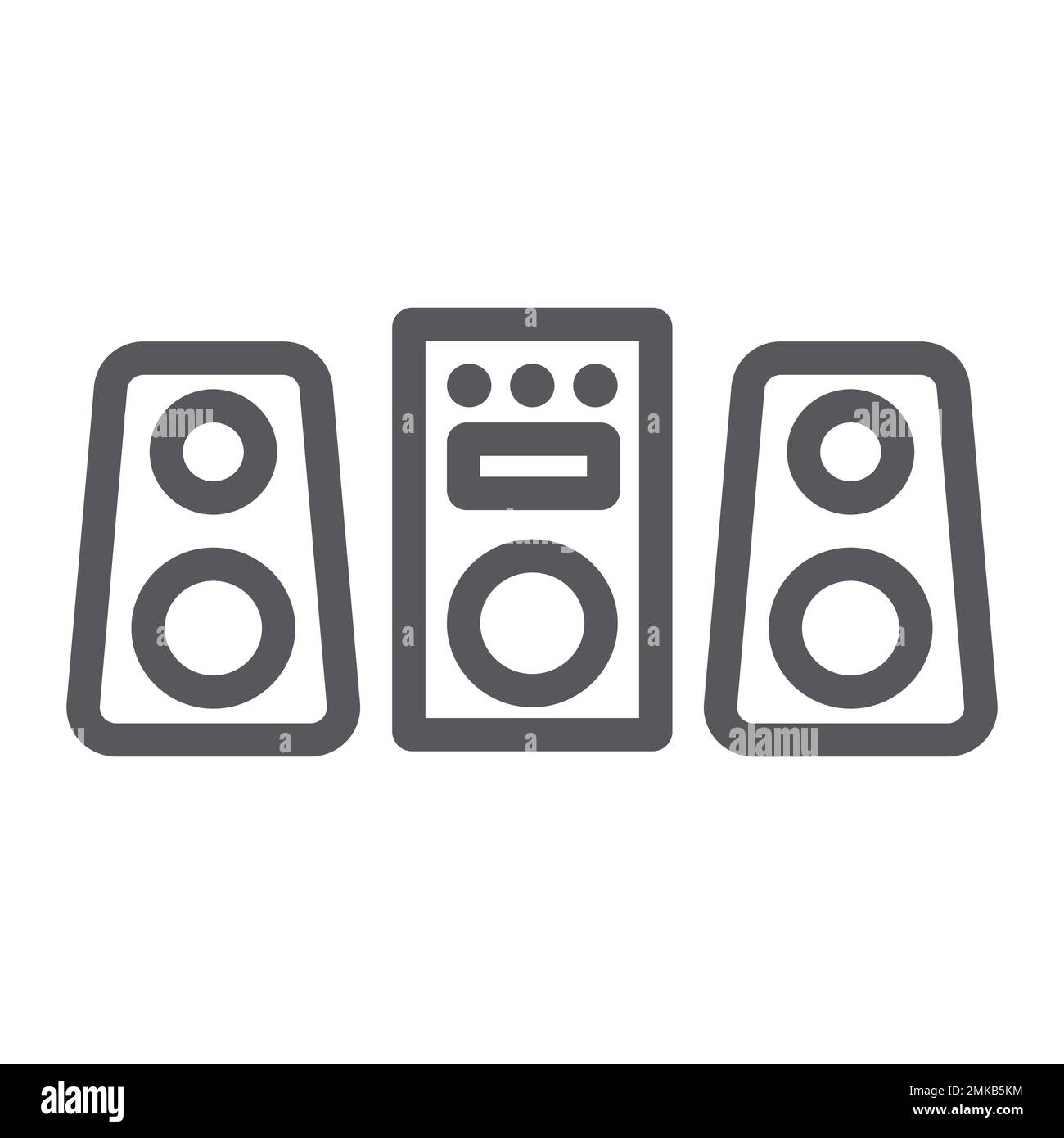 Sound System Line Icon Party And Music Stereo System Sign Vector Graphics A Linear Pattern