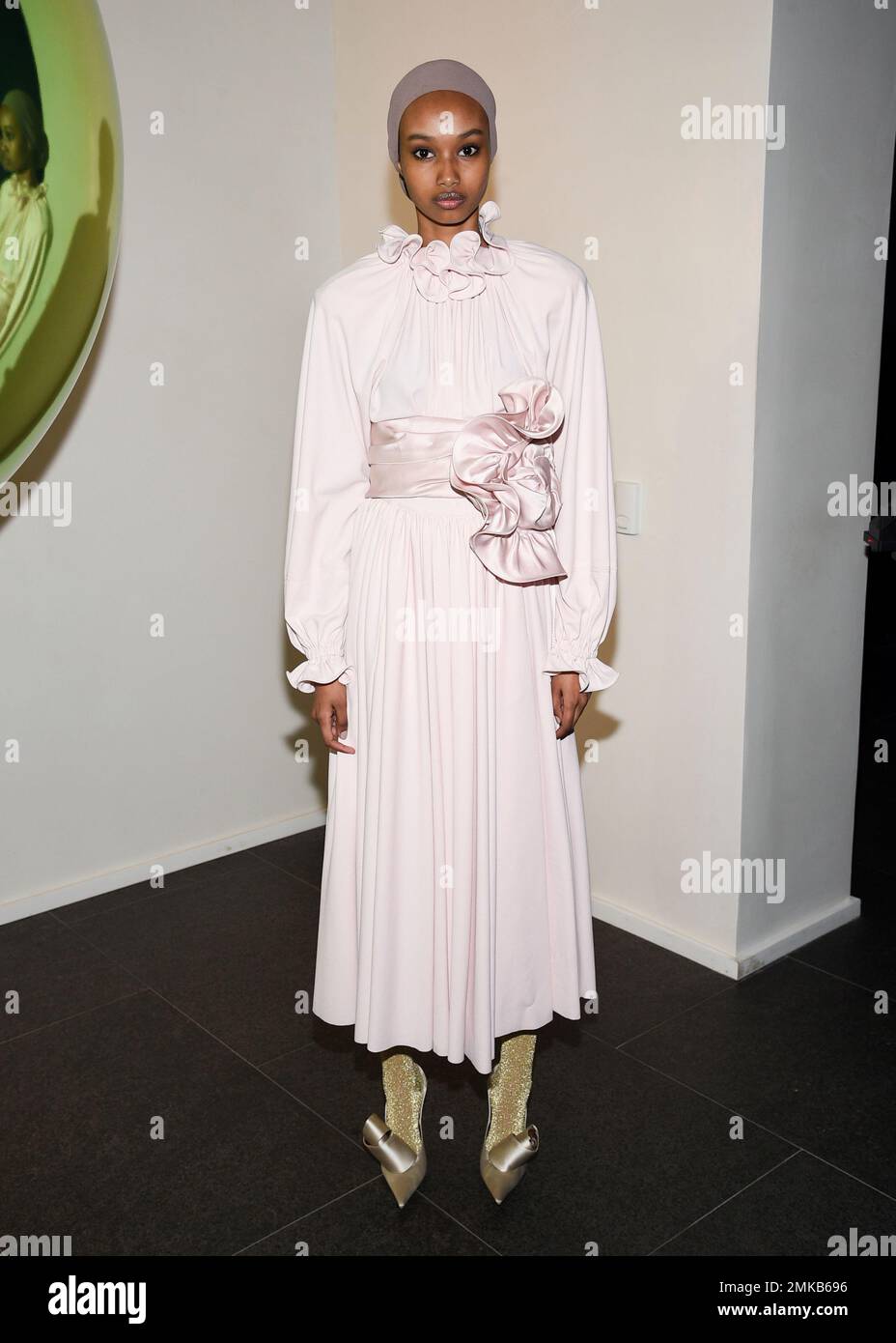 Model Ugbad Abdi attends the grand opening of The Times Square Edition ...