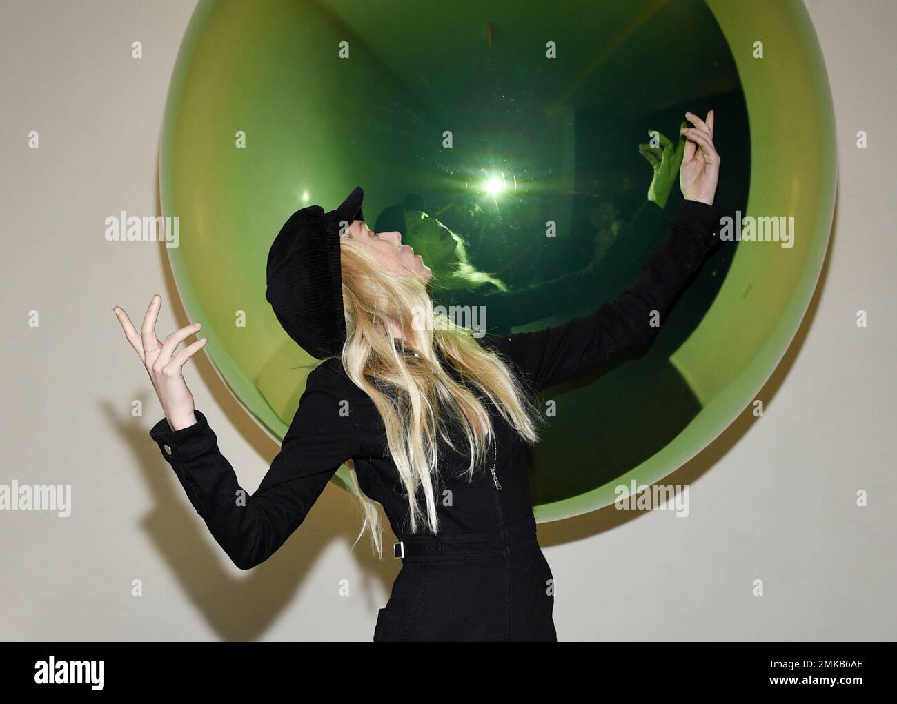 Model Theodora Richards attends the grand opening of The Times Square ...