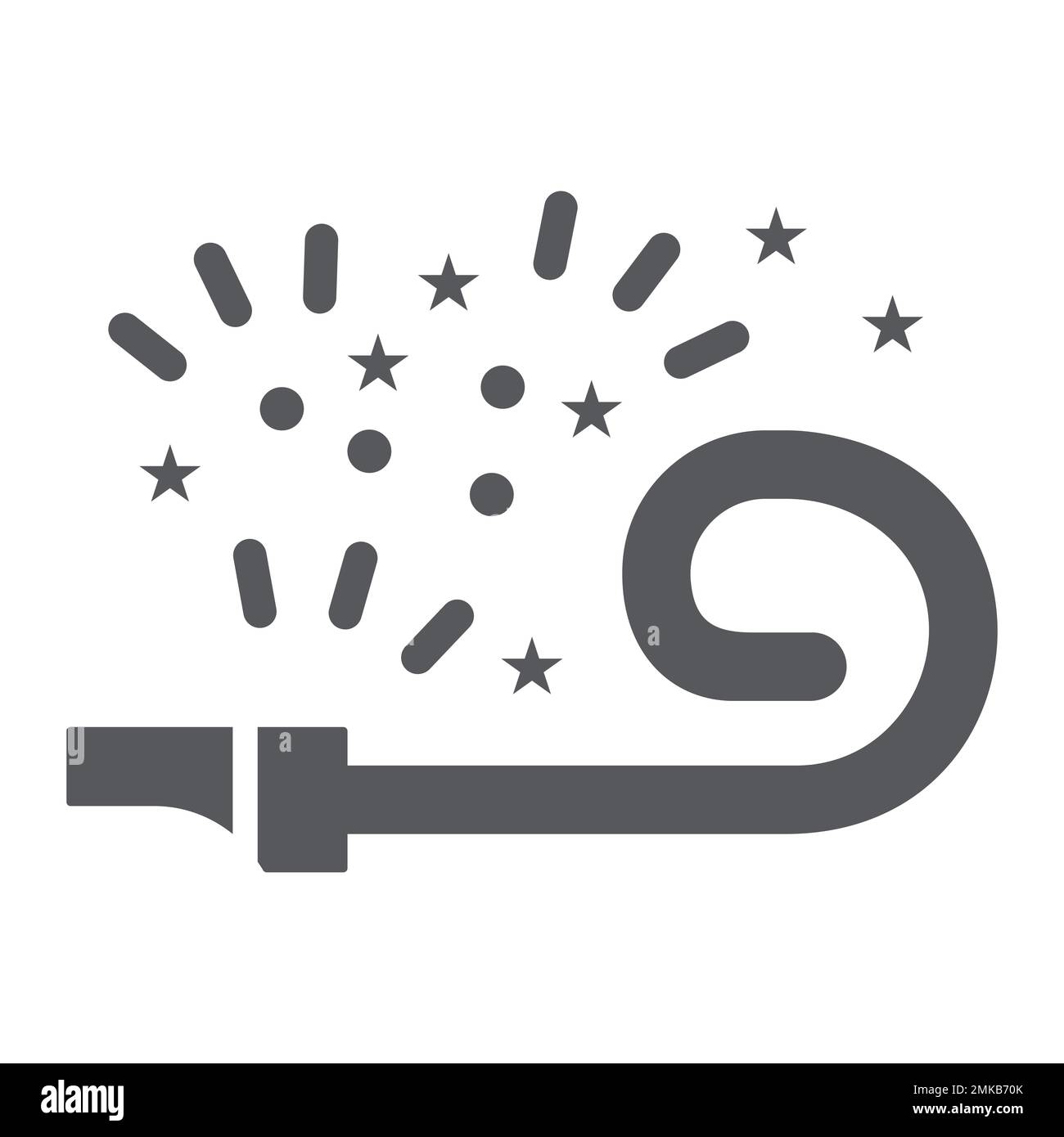 Birthday whistle glyph icon, party and decoration, party whistle sign ...