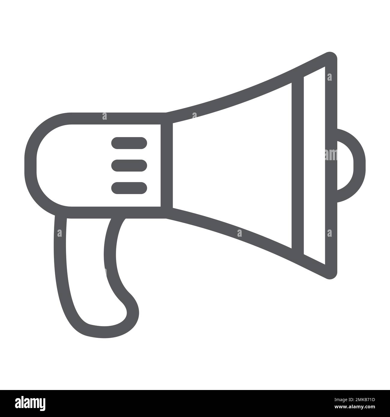 Speaker line icon, loud and announcement, megaphone sign, vector ...