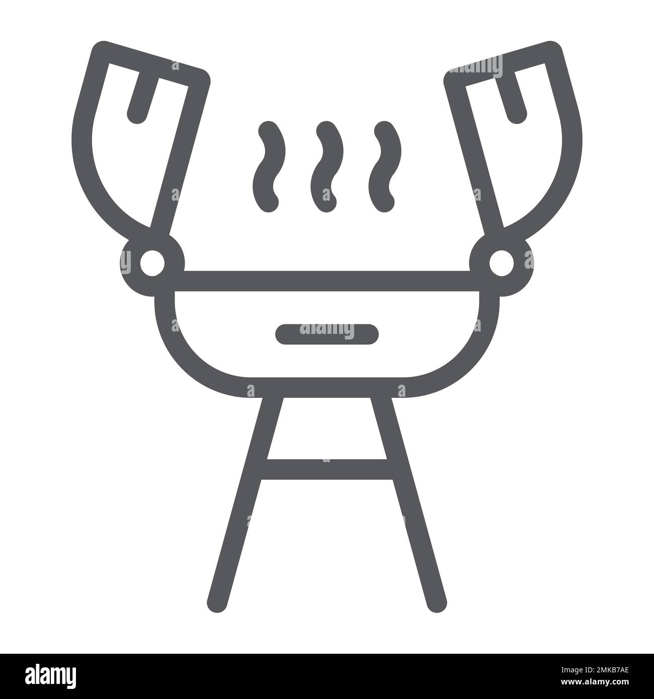 Grill line icon, fire and cooking, barbecue sign, vector graphics, a ...