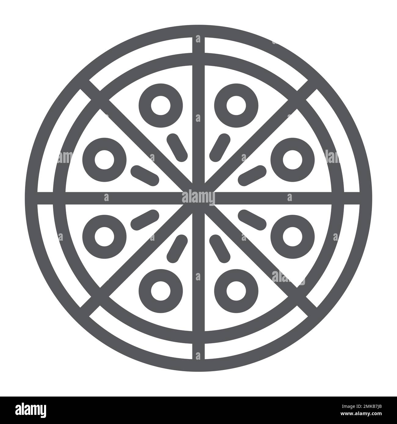 Pizza line icon, party and meal, fast food sign, vector graphics, a ...