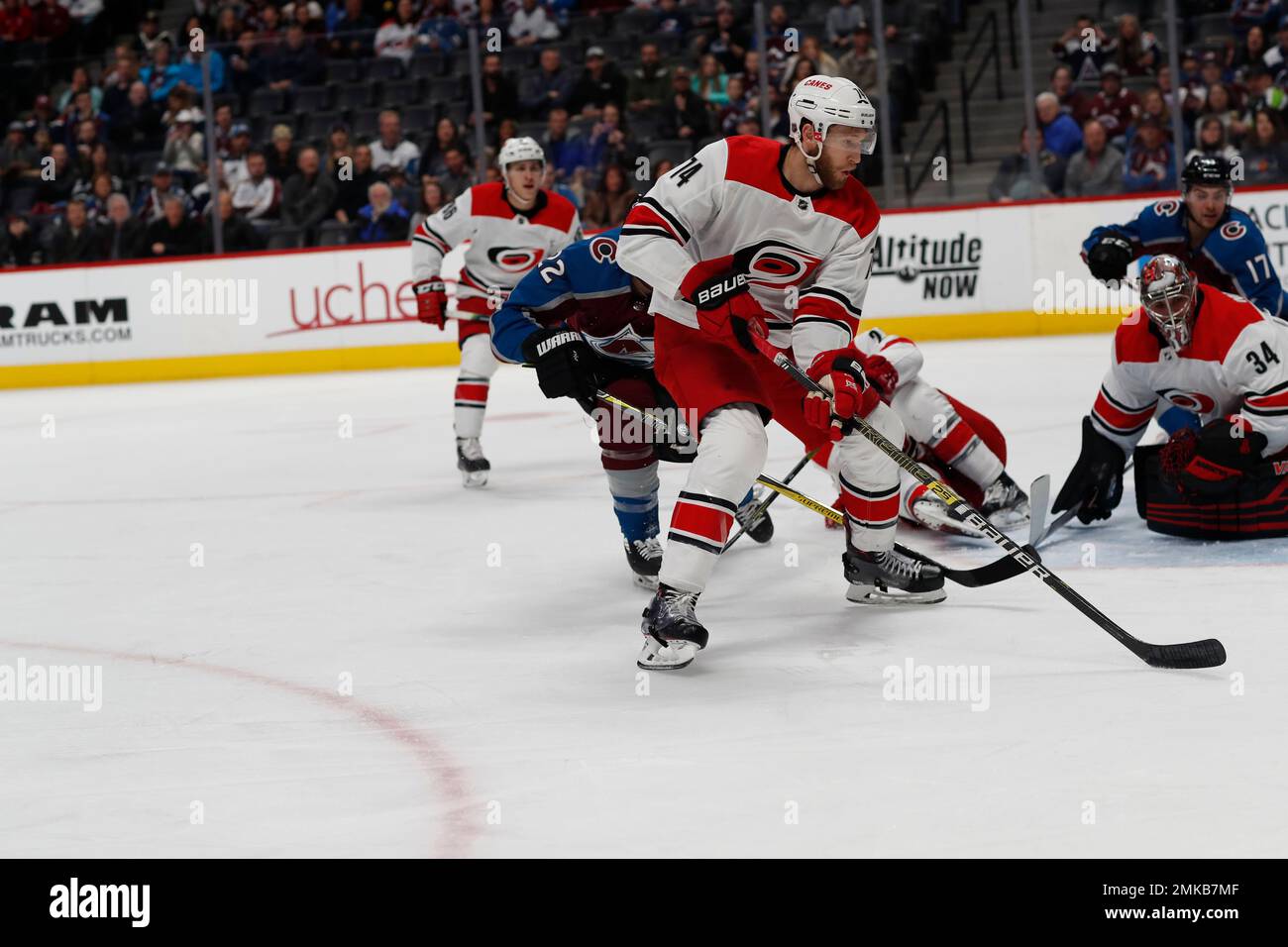 Carolina Hurricanes defenseman Jaccob Slavin (74) in the first period ...