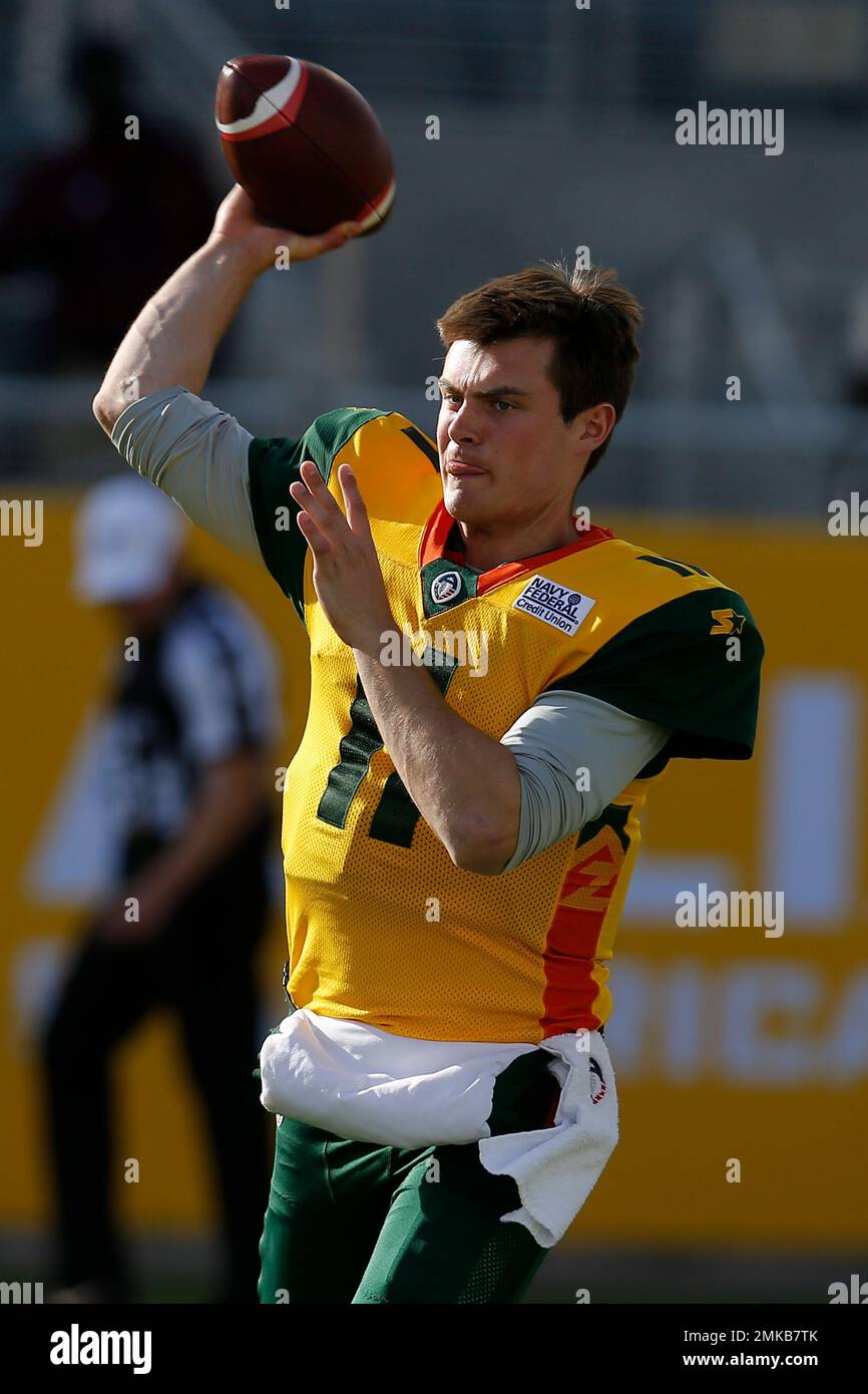 Arizona Hotshots quarterback Jack Heneghan (11) during an AAF football ...
