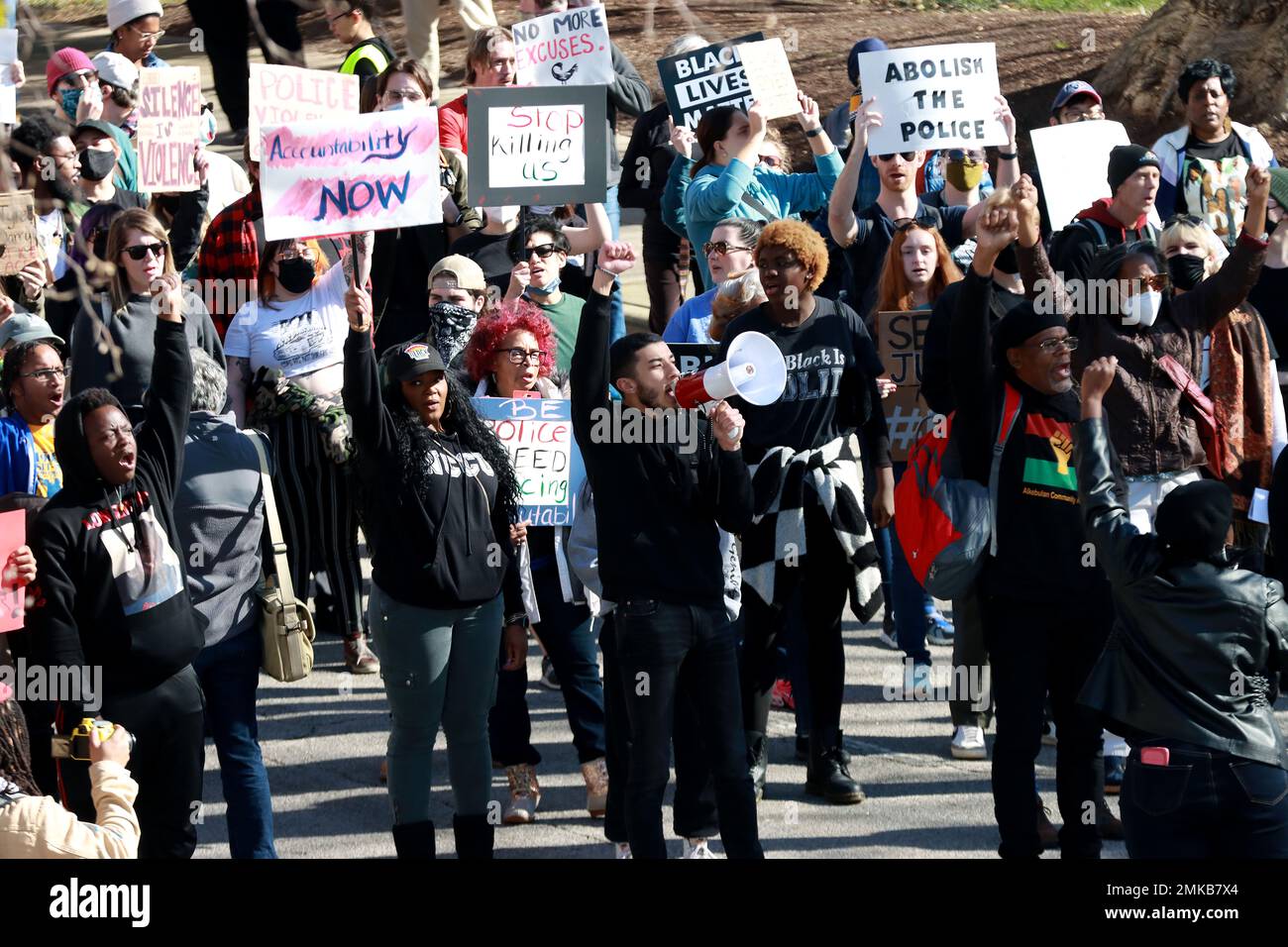 Raleigh, North Carolina, USA. 28th Jan, 2023. Hundreds marched through ...