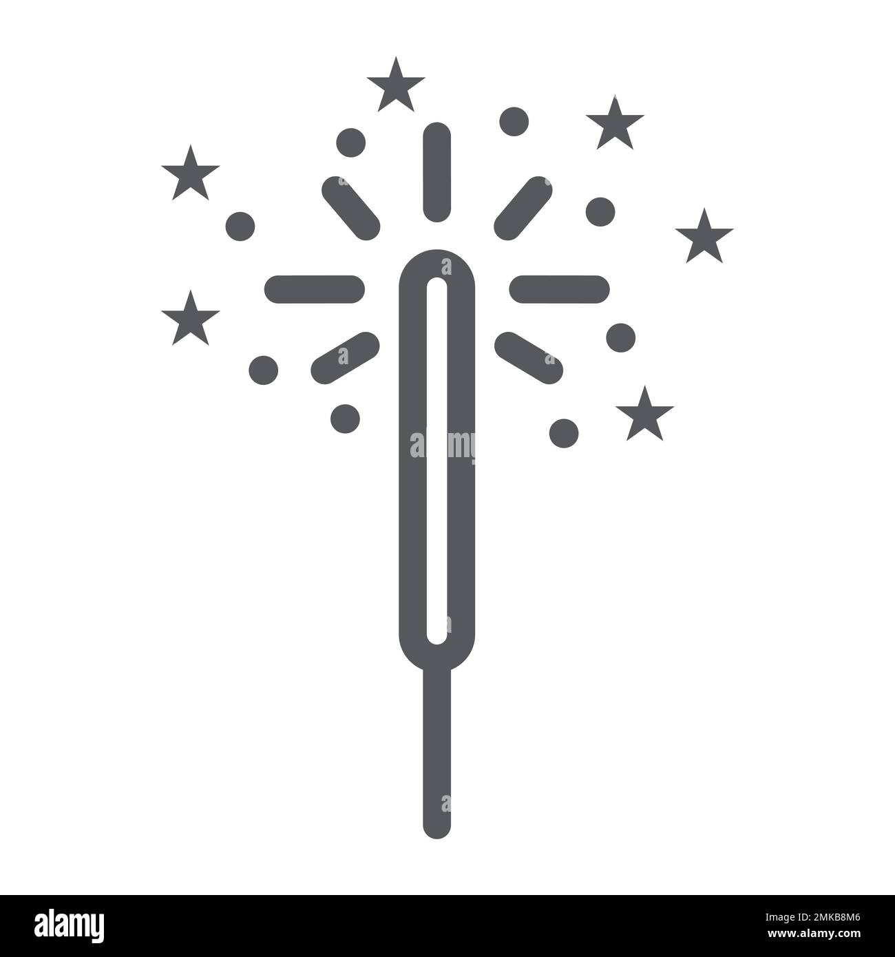 Sparkler line icon, celebration and party, bengal light sign, vector ...