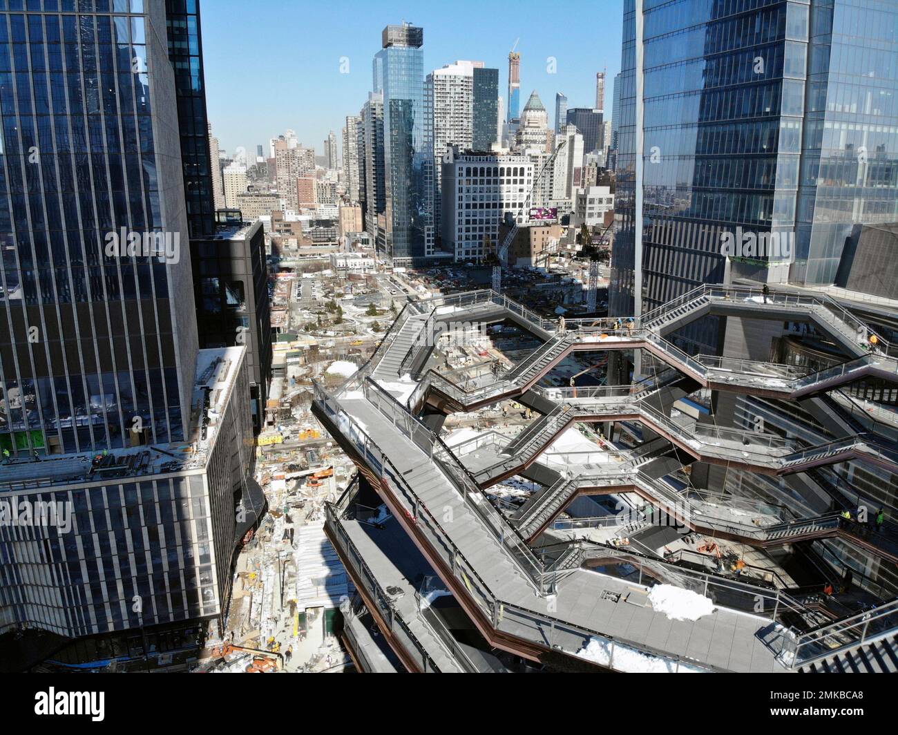 This March 5, 2019, photo taken with a drone shows "Vessel," a 150-foot ...
