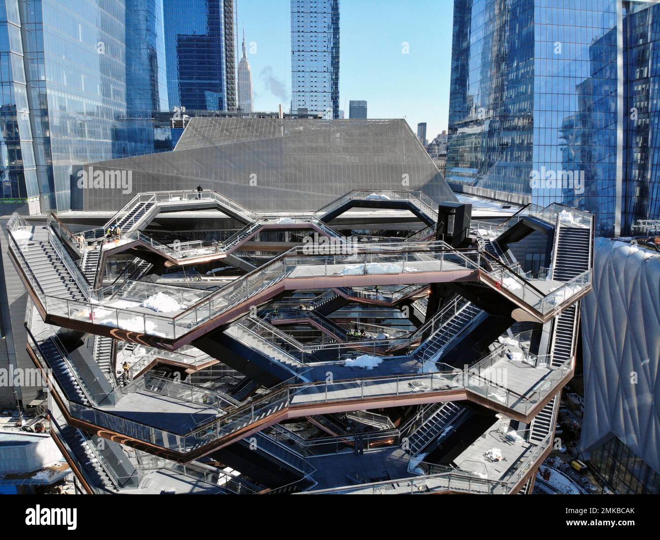 Drone photo shows Vessel, a 150 foot tall structure of climbable ...