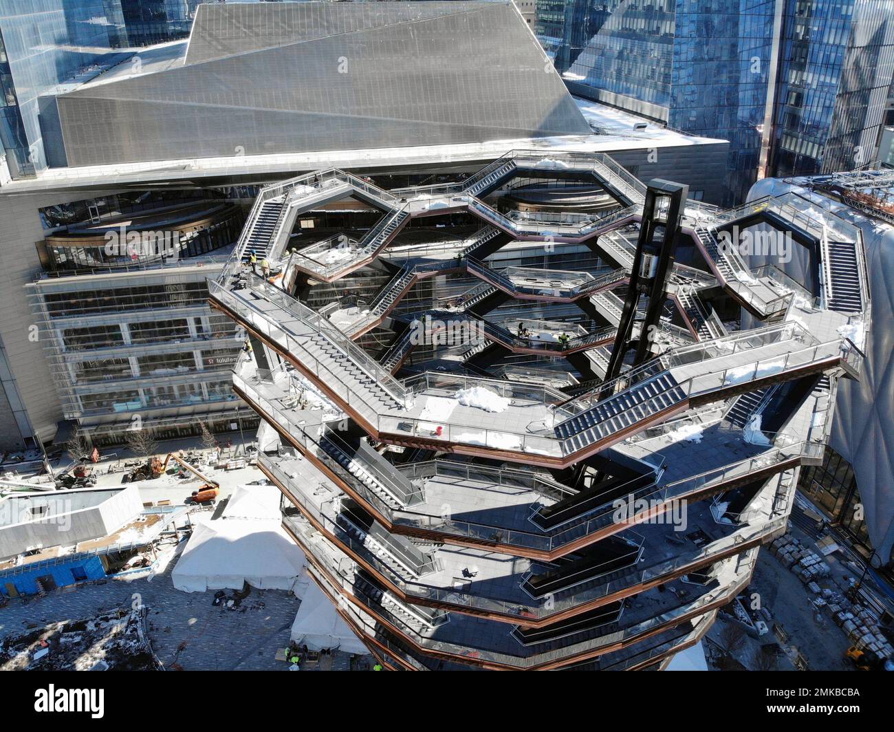 Drone photo shows Vessel, a 150 foot tall structure of climbable ...