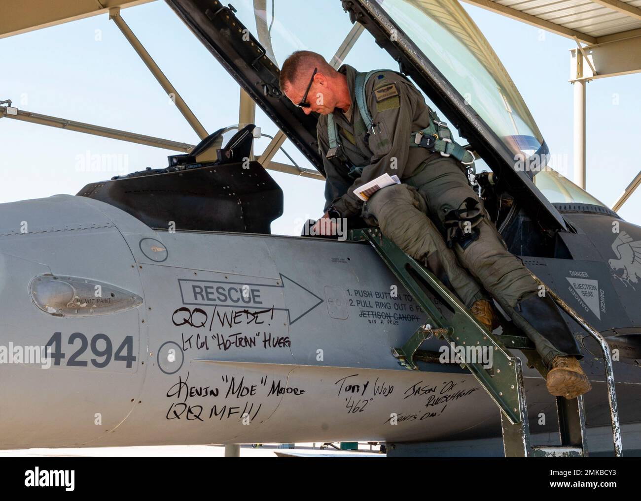 U.S. Air Force Lt. Col. Matthew “Fuse” Eldredge, 309th Fighter Squadron “Ducks” former commander ...