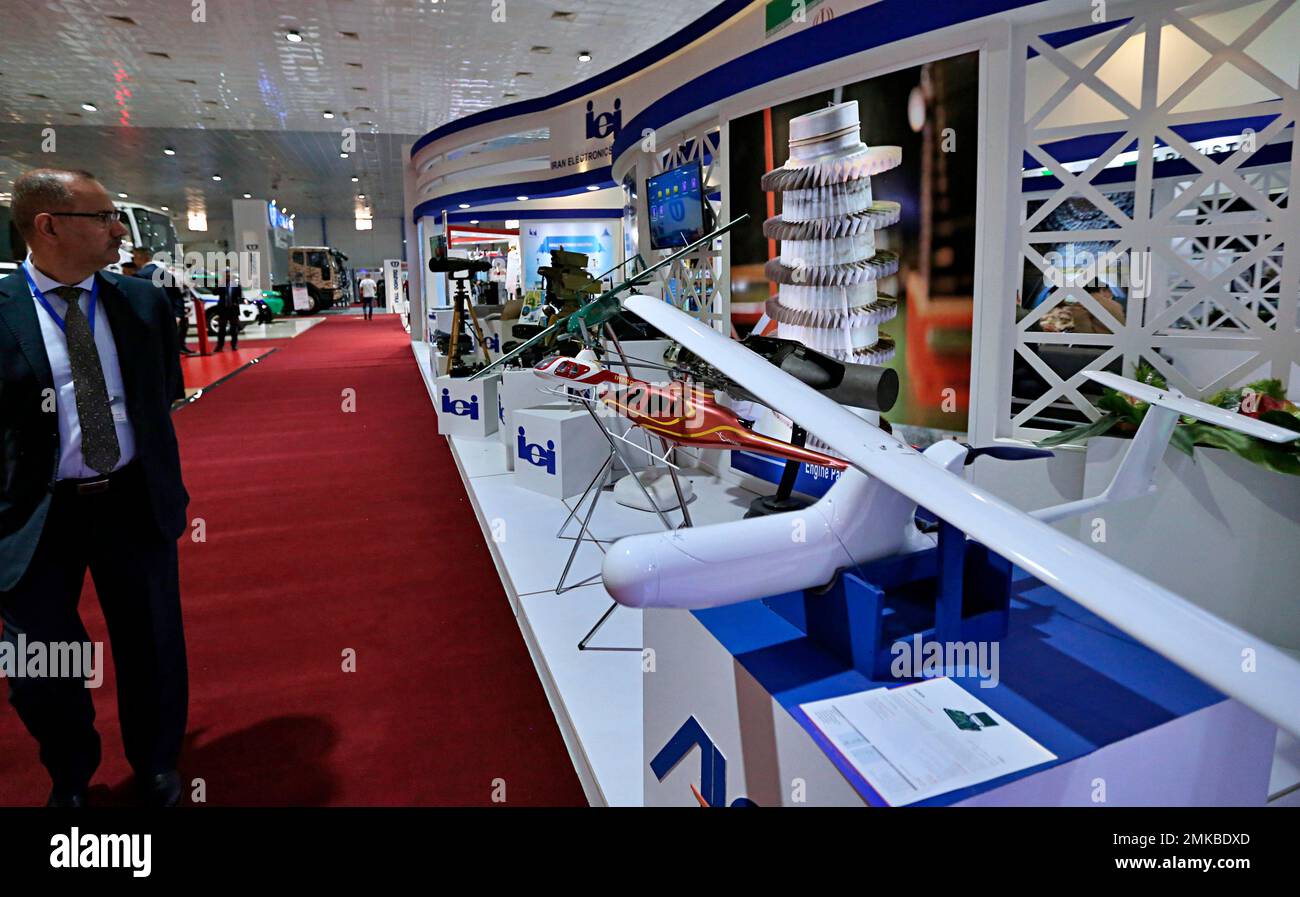 Models are on display at the Iranian section of the 8th annual weapons ...