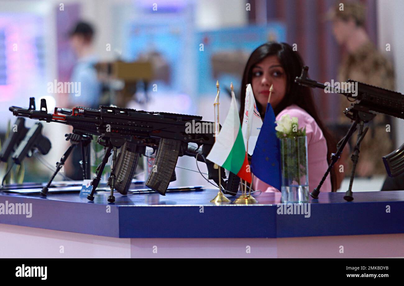 Weapons are on display at the 8th annual weapons exhibition organized ...