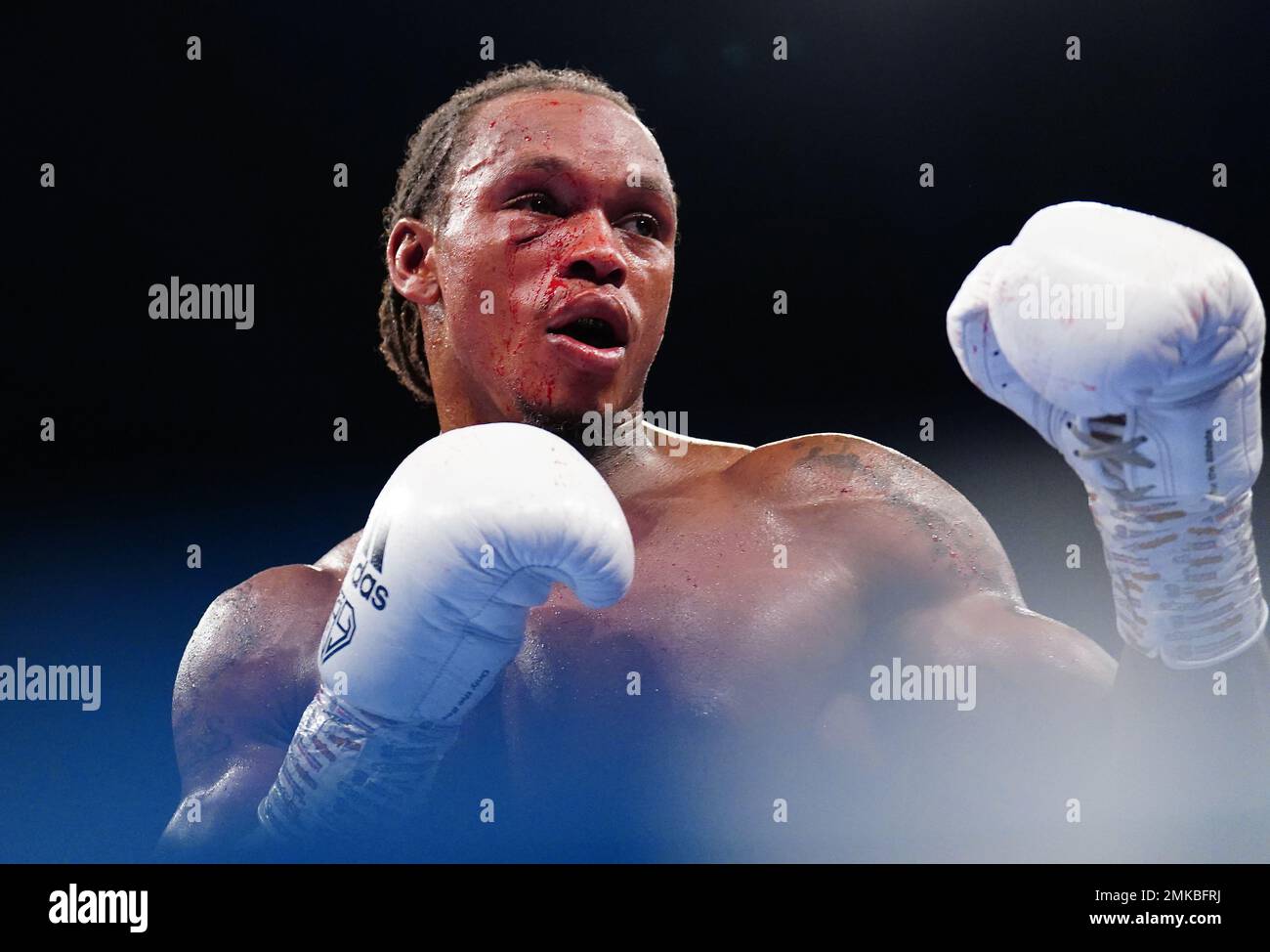 Anthony Yarde in action against Artur Beterbiev during their WBC, IBF and WBO light-heavyweight ...