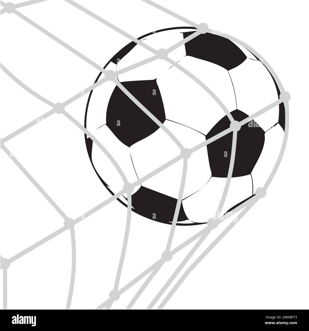 Football (soccer) ball in the net icon vector illustration. Football ...