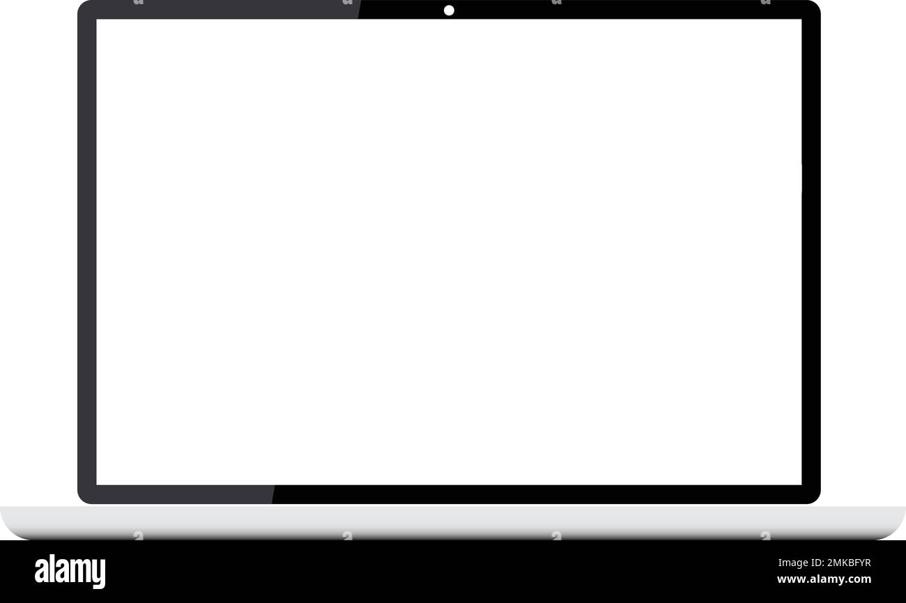 Open laptop mock up personal computer mock up on transparent screen ...