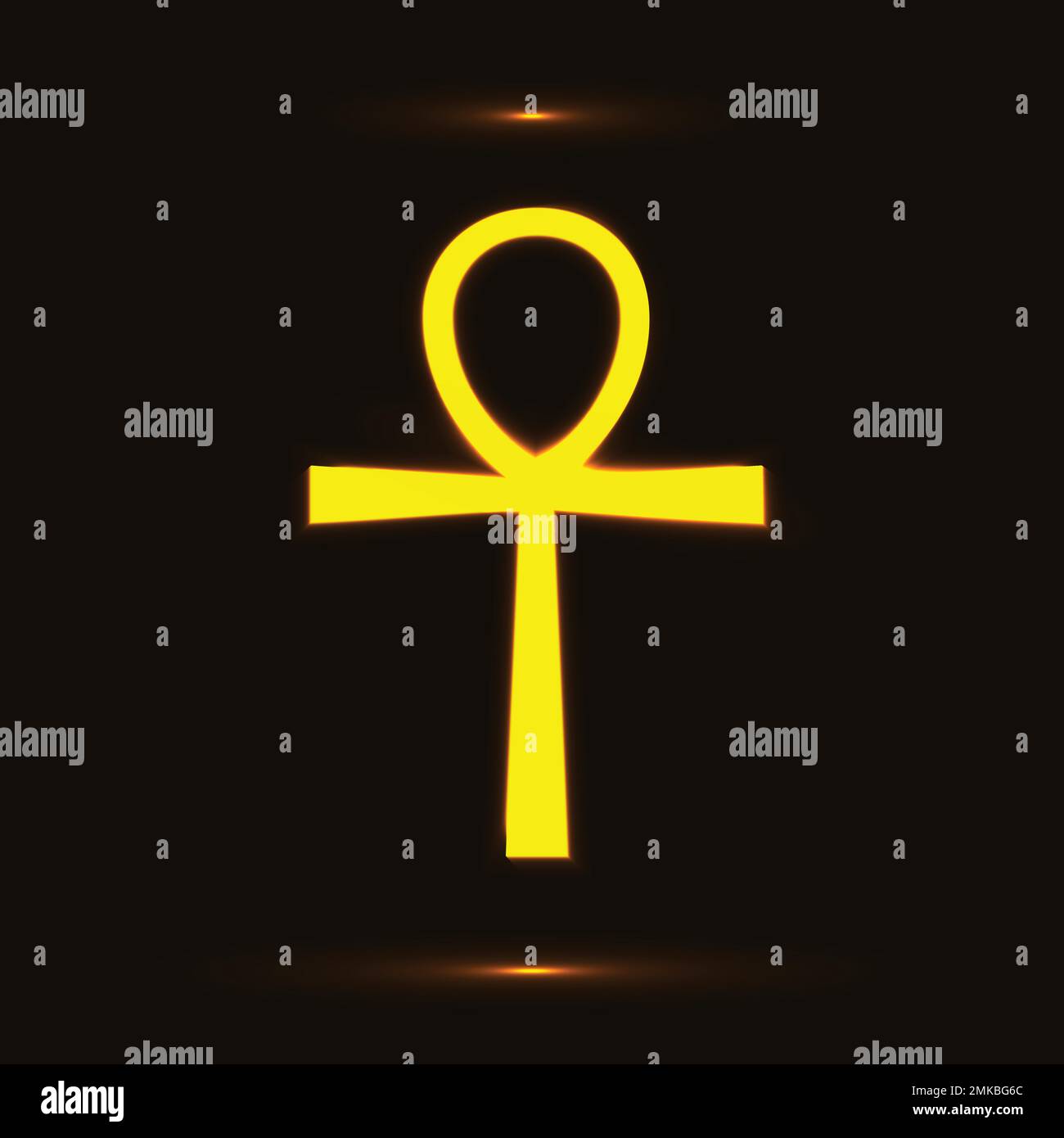 Golden ankh cross symbol over black background. Ankh icon vector ...