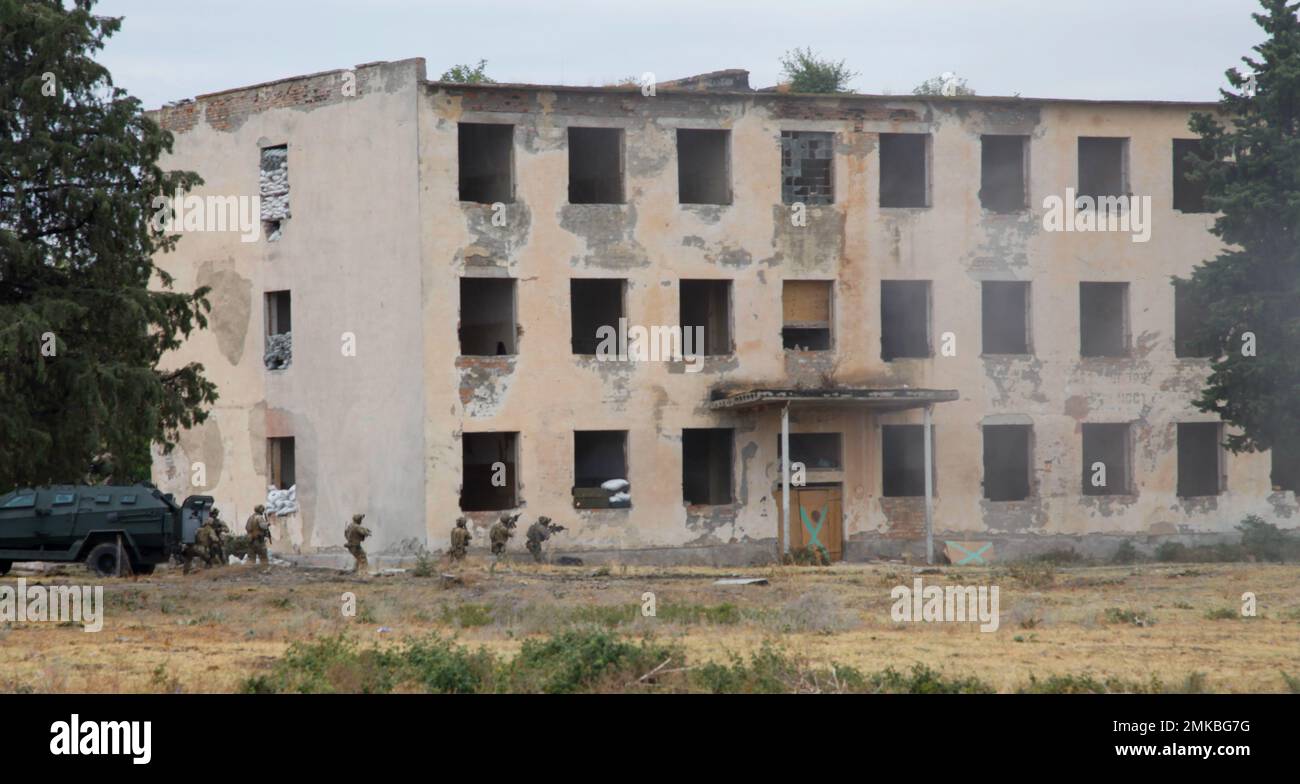 Special Operations Forces move to enter and clear a building during ...