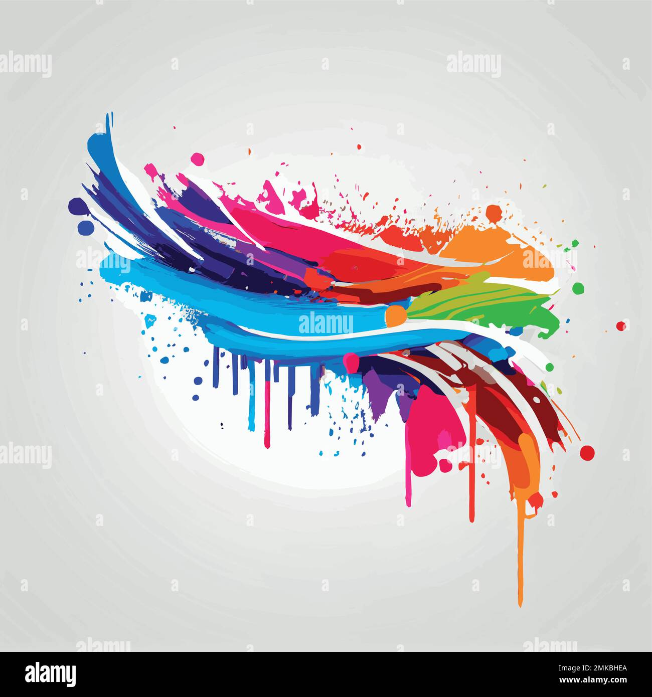 Smears, stains of colored paint on a white background, multicolored ...