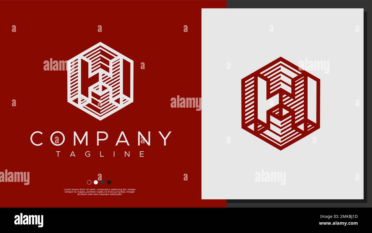 Geometric H letter logo design template. H letter logo branding Stock ...