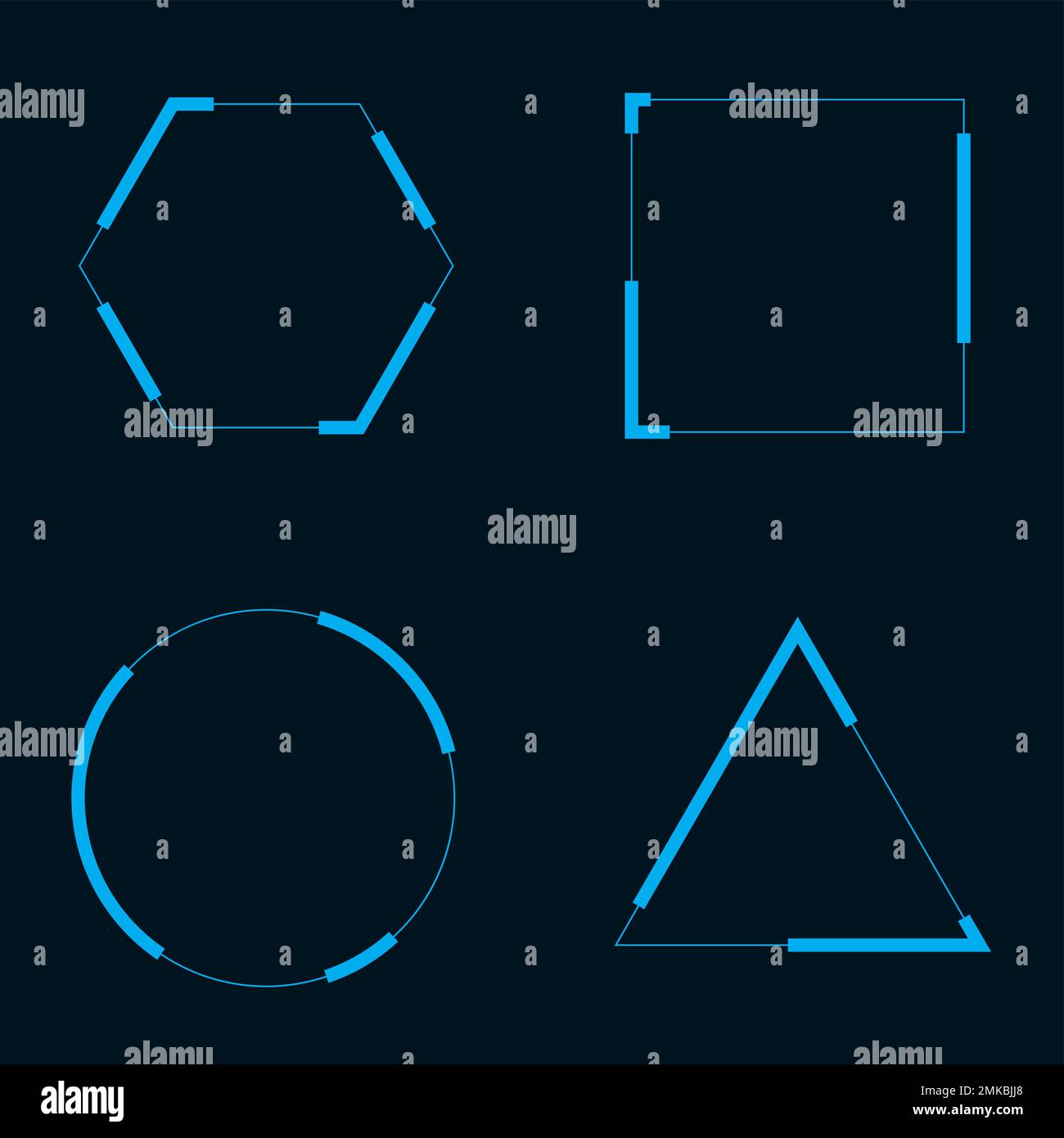 Various frame shapes. Science Fiction elements for the interface Stock ...