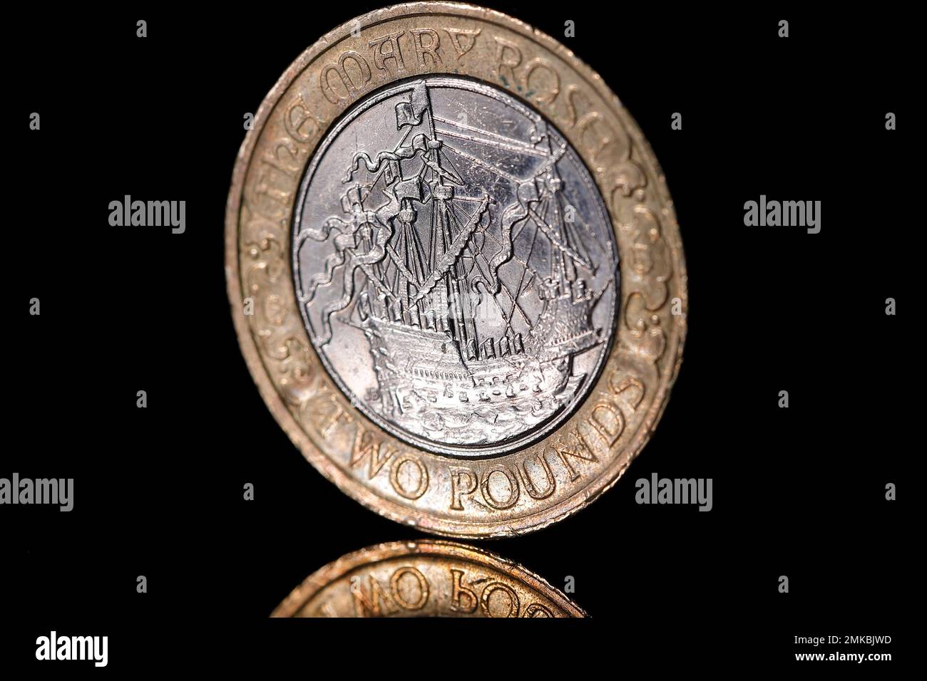 A UK £2 coin issued by the Royal Mint in 2011 featuring The Mary Rose ...