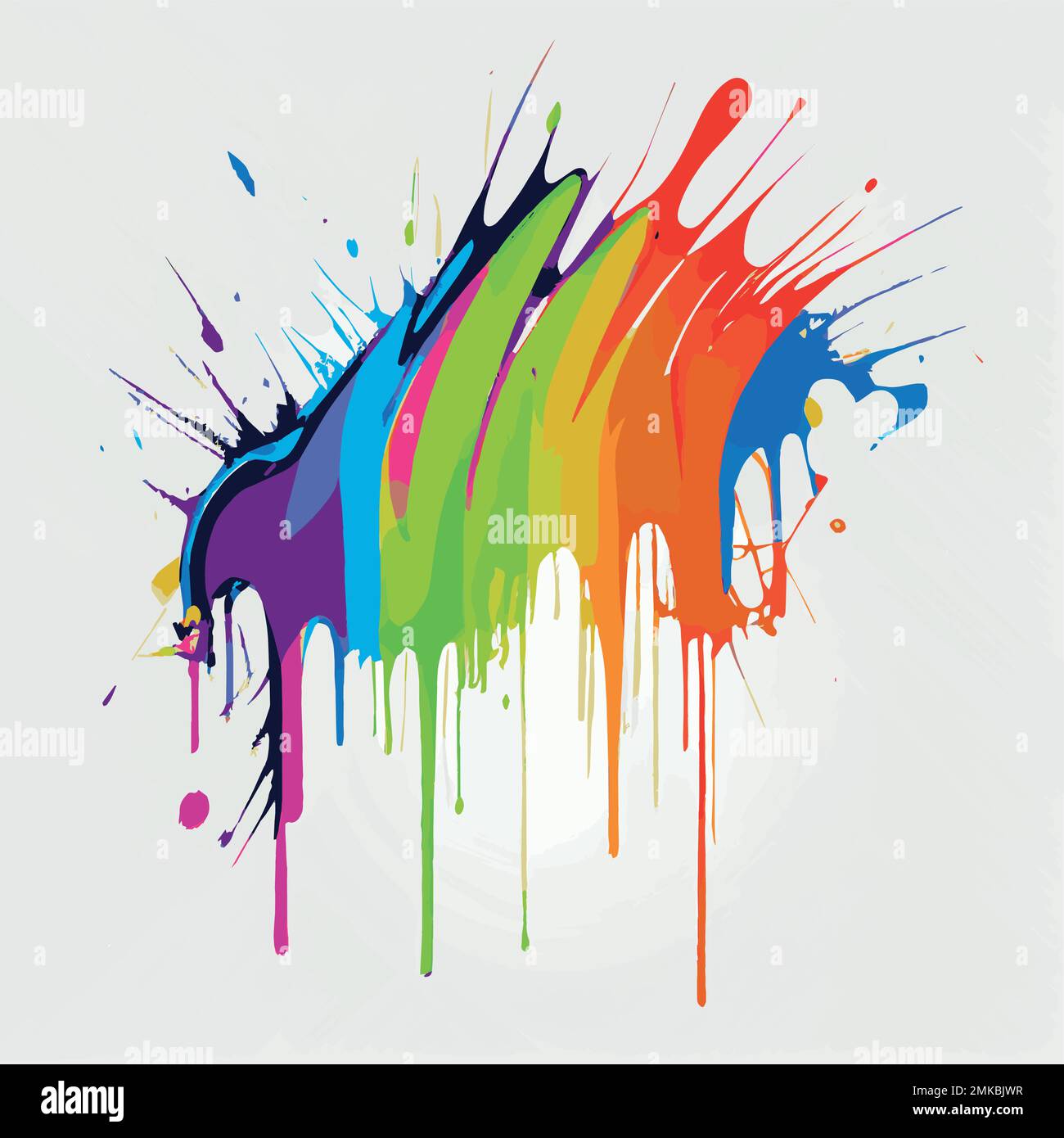 Smears, stains of colored paint on a white background, multicolored ...