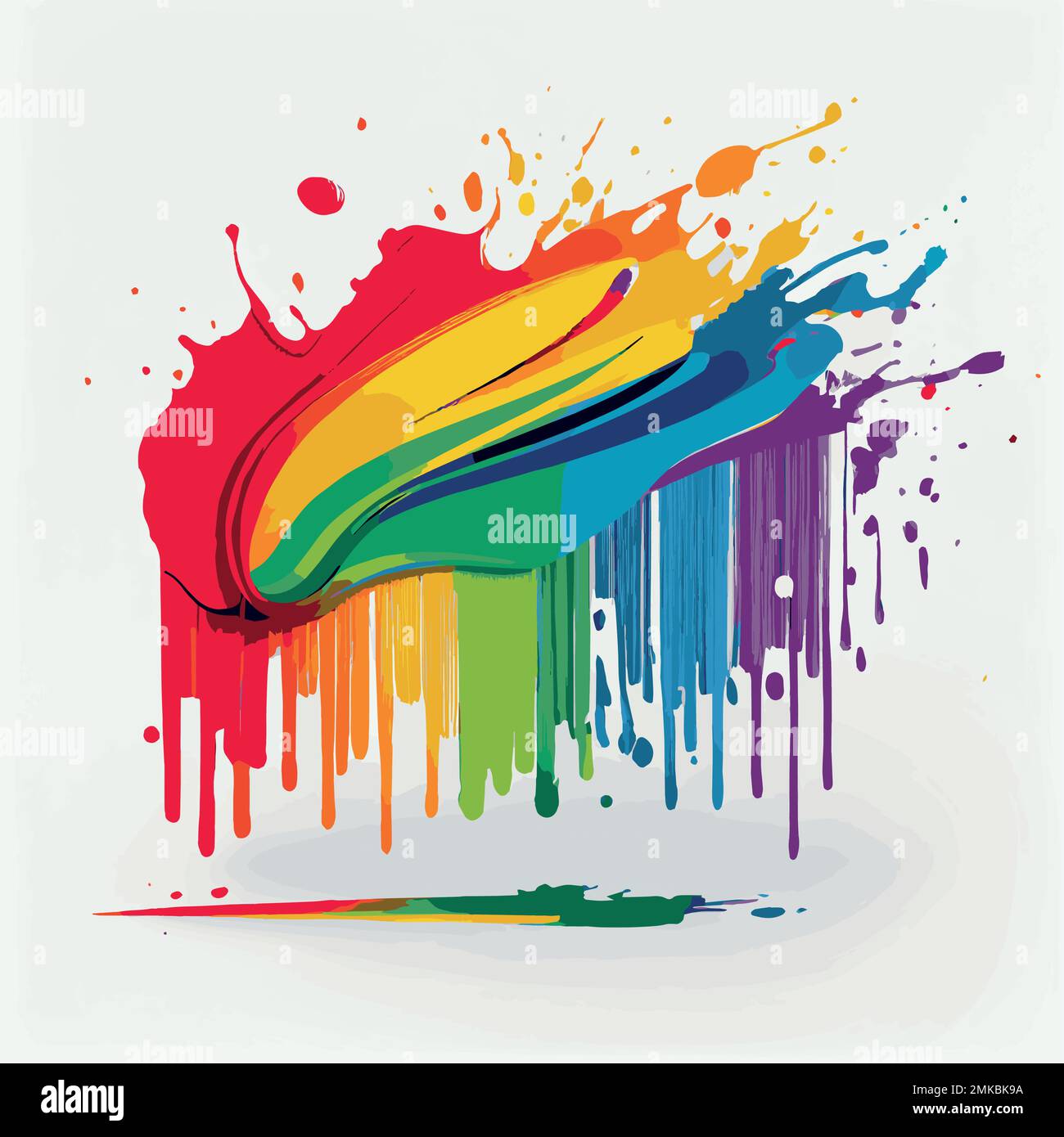 Smears, stains of colored paint on a white background, multicolored ...