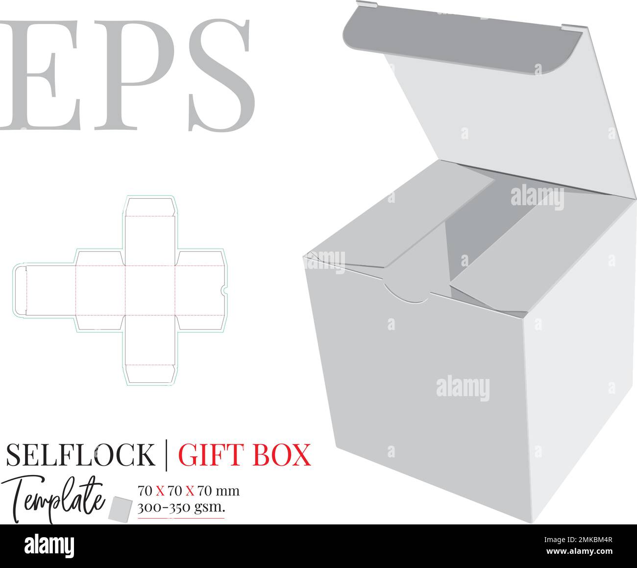 Cube Box die cut template, vector. White, clear, blank, isolated ...