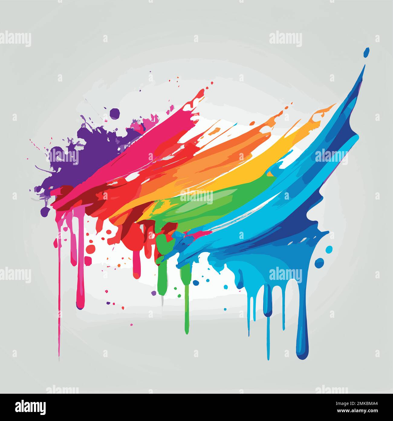 Smears, stains of colored paint on a white background, multicolored ...