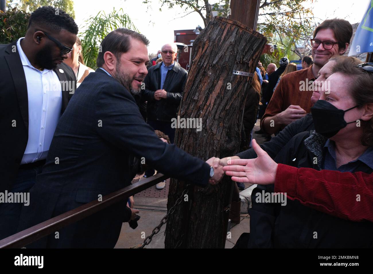 Tucson, Arizona, USA. 28th Jan, 2023. Congressman Ruben Gallego holds ...