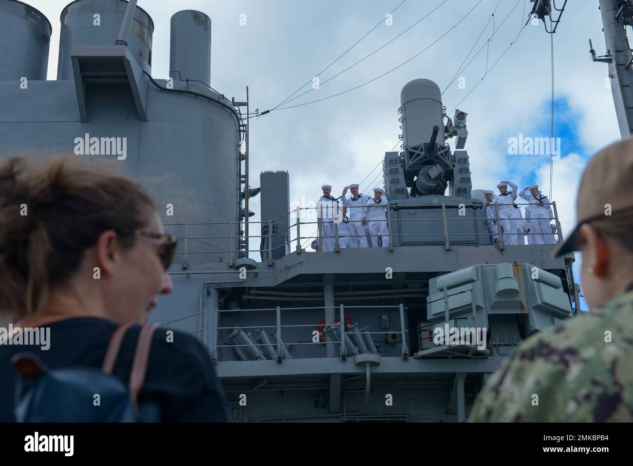 NORFOLK (Sept. 8, 2022) Family and friends of Sailors aboard the USS ...