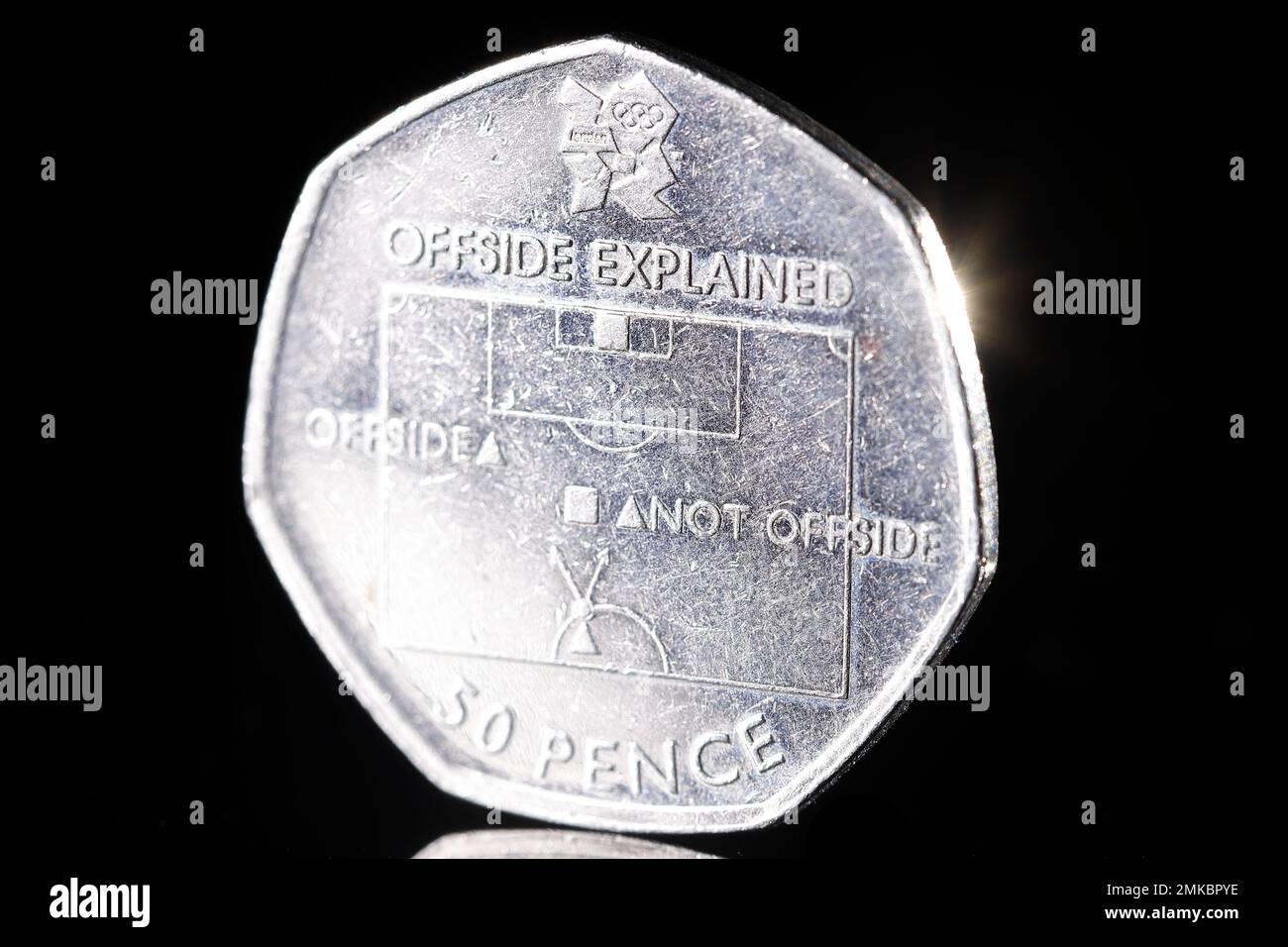 A collectable UK Olympic 50p coin featuiring Offside Explained Stock ...