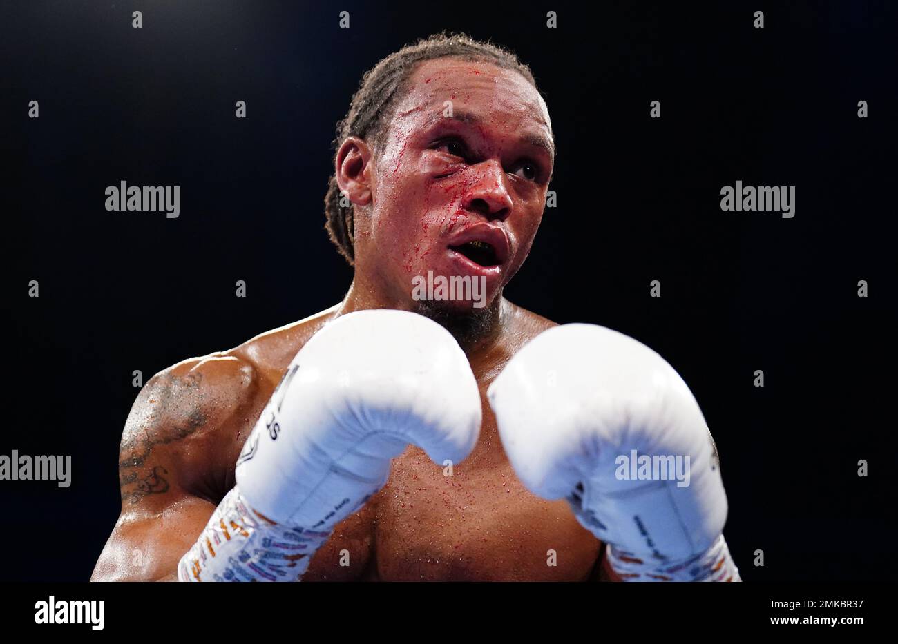 Anthony Yarde in action against Artur Beterbiev during their WBC, IBF and WBO light-heavyweight ...