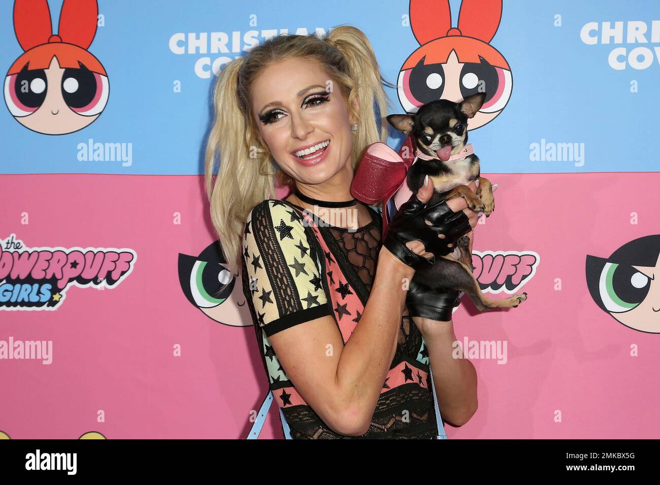 Paris Hilton arrives at the Christian Cowan x The Powerpuff Girls ...
